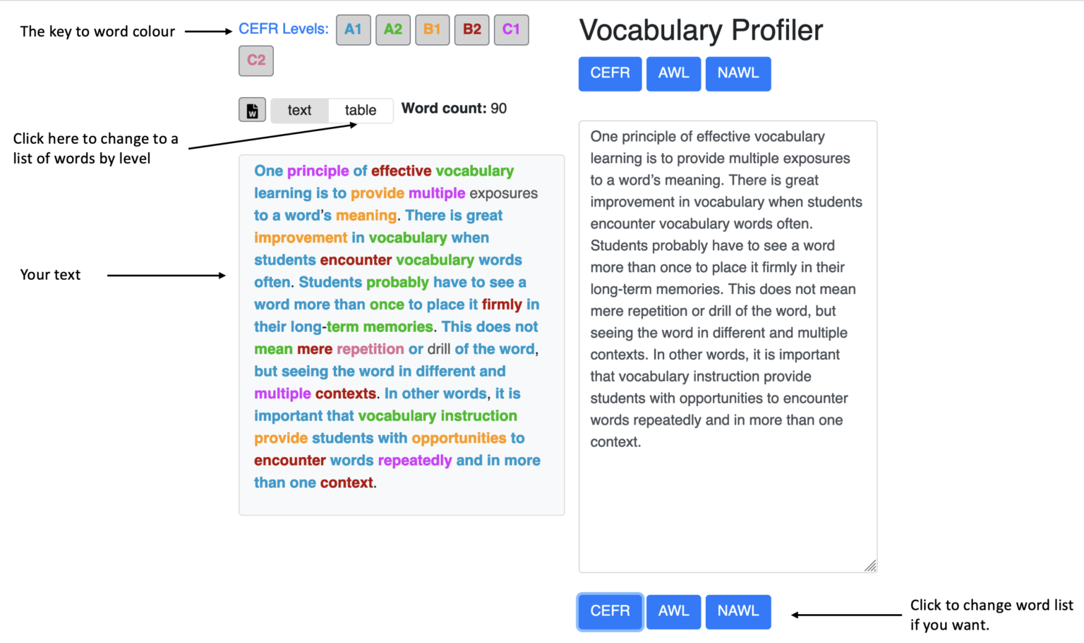 Vocabulary Profiling 1 - Tailor-Made Teaching